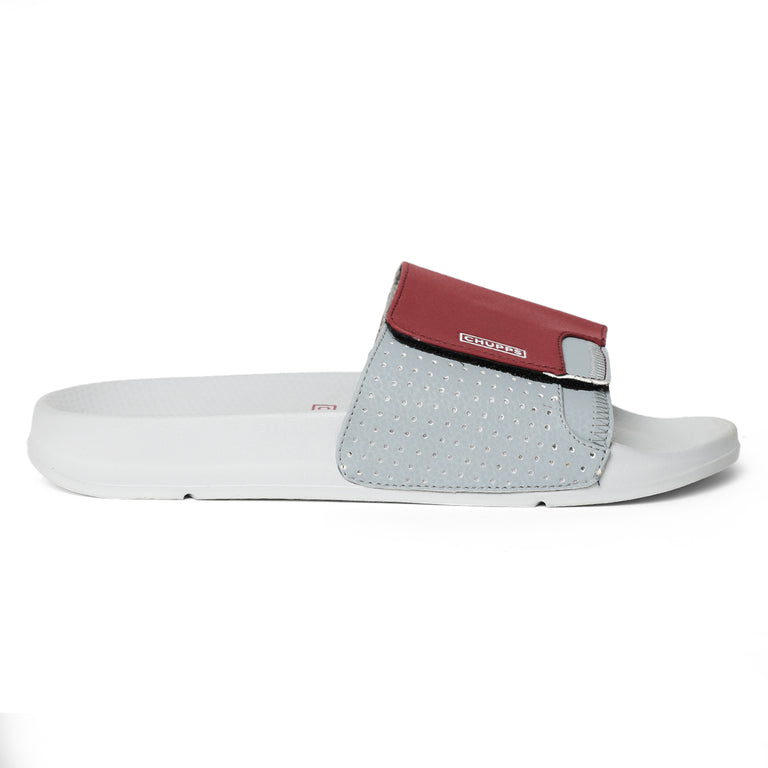 Solid Hues Grey & Maroon Sliders – CHUPPS